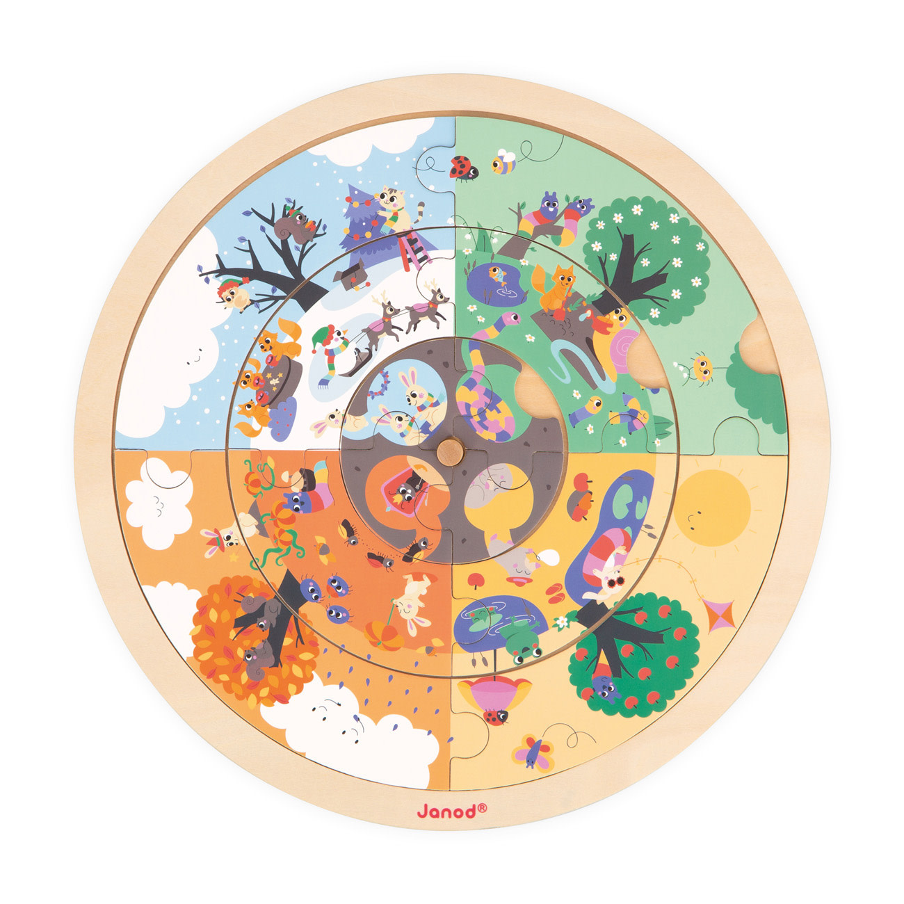 Janod Puzzels , Legpuzzels - De Tuin Ronde puzzel, 12 stukjes, 4 ...