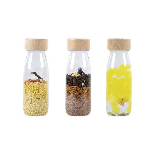 Sensorische fles - Sensory Bottles, set van 3, Tropisch - Blik op Hout