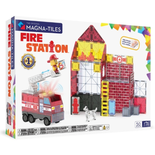Magna-tiles, Brandweergarage (50 stuks) - Blik op Hout