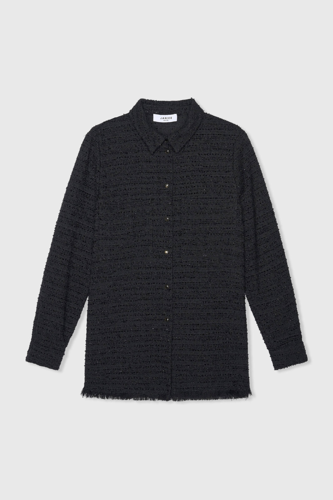 Janice Blouse Tweed Lurex zwart - RIVS