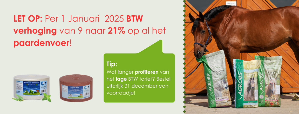 BTW verhoging op paardenvoer in 2025 - Becidor