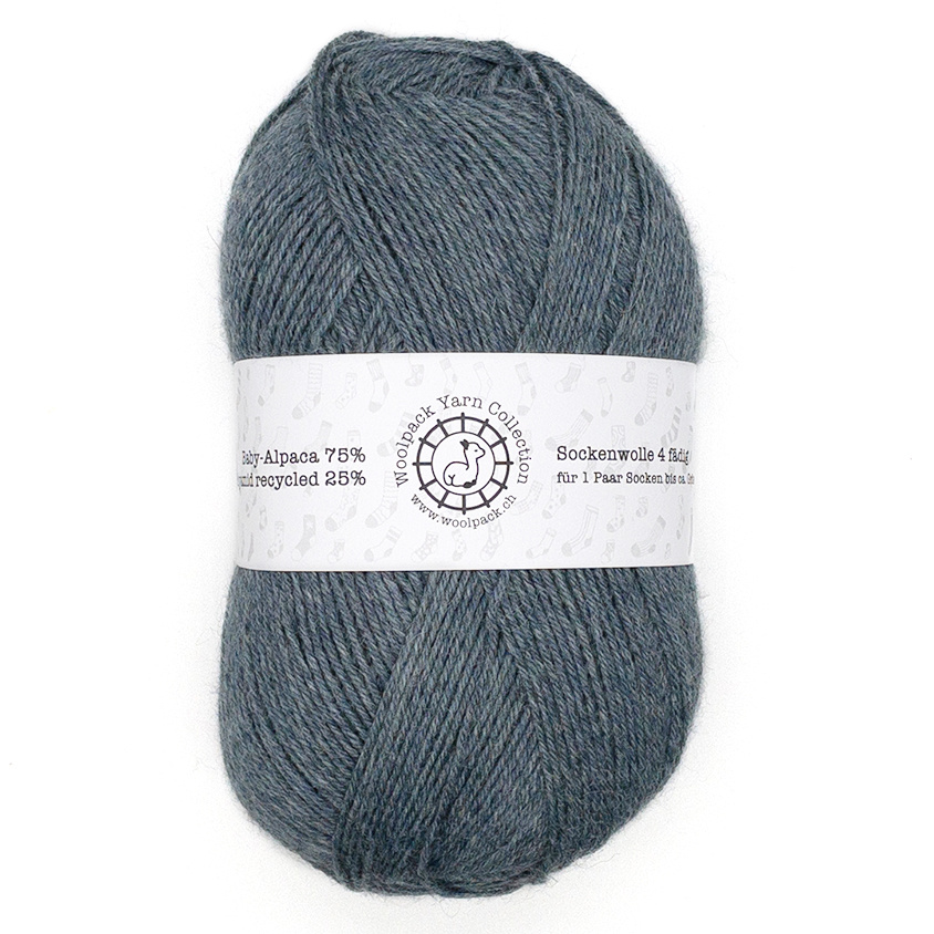 Baby Alpaka Sockenwolle – Blaugrau - Woolpack – besonders gute Garne