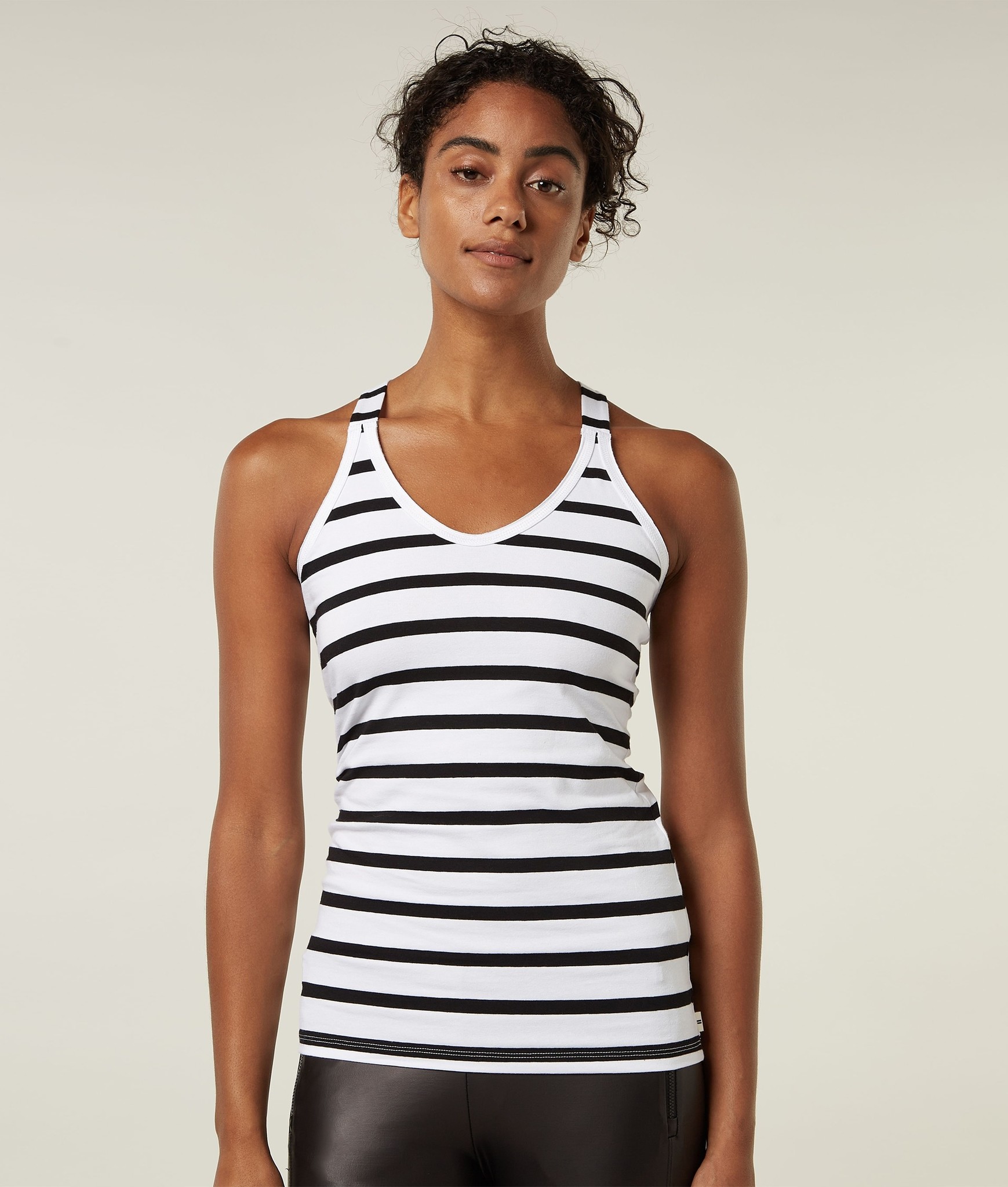 10DAYS S221 stripe wrapper ecru/black - BIEN