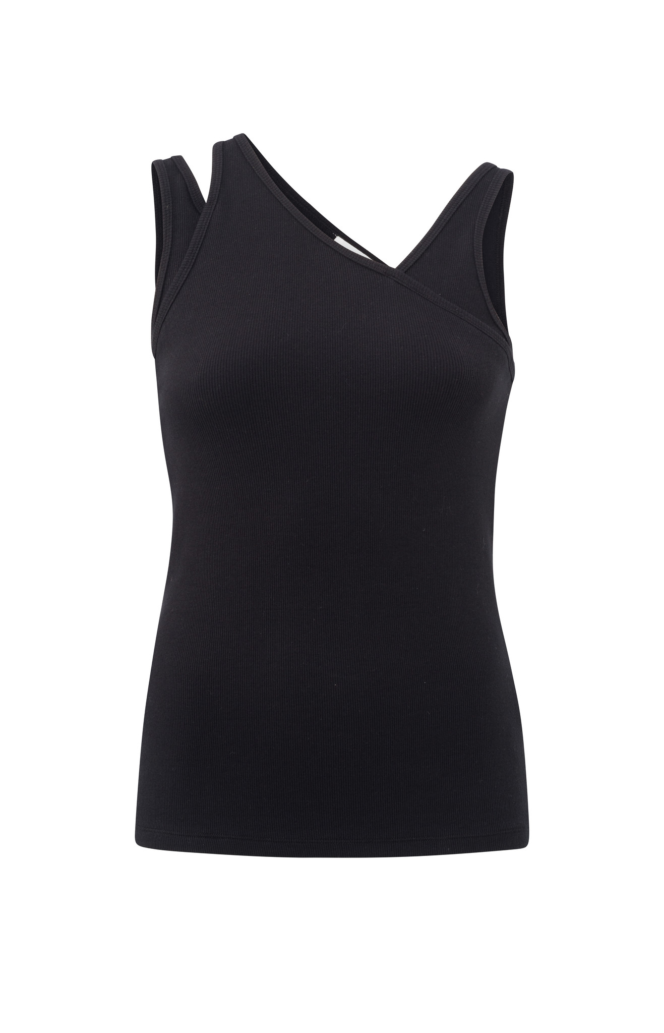 yaya S23 rib top with double strap black - BIEN