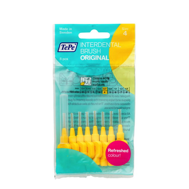 TePe Interdentale ragers origineel geel 0,7mm - 8st - deonlinetandarts.nl
