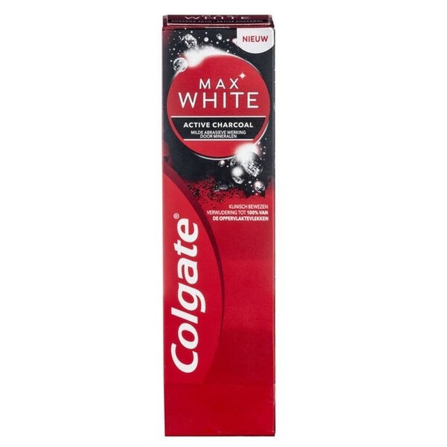 Colgate Max white Charcoal Tandpasta - 75ml - deonlinetandarts.nl