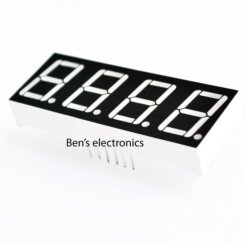 4 x 7 segments led display (rood) common Anode - Ben's electronics