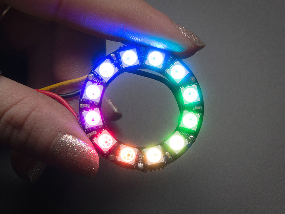 Neopixel ring 12 ws2812 adresseerbare led - Ben's electronics