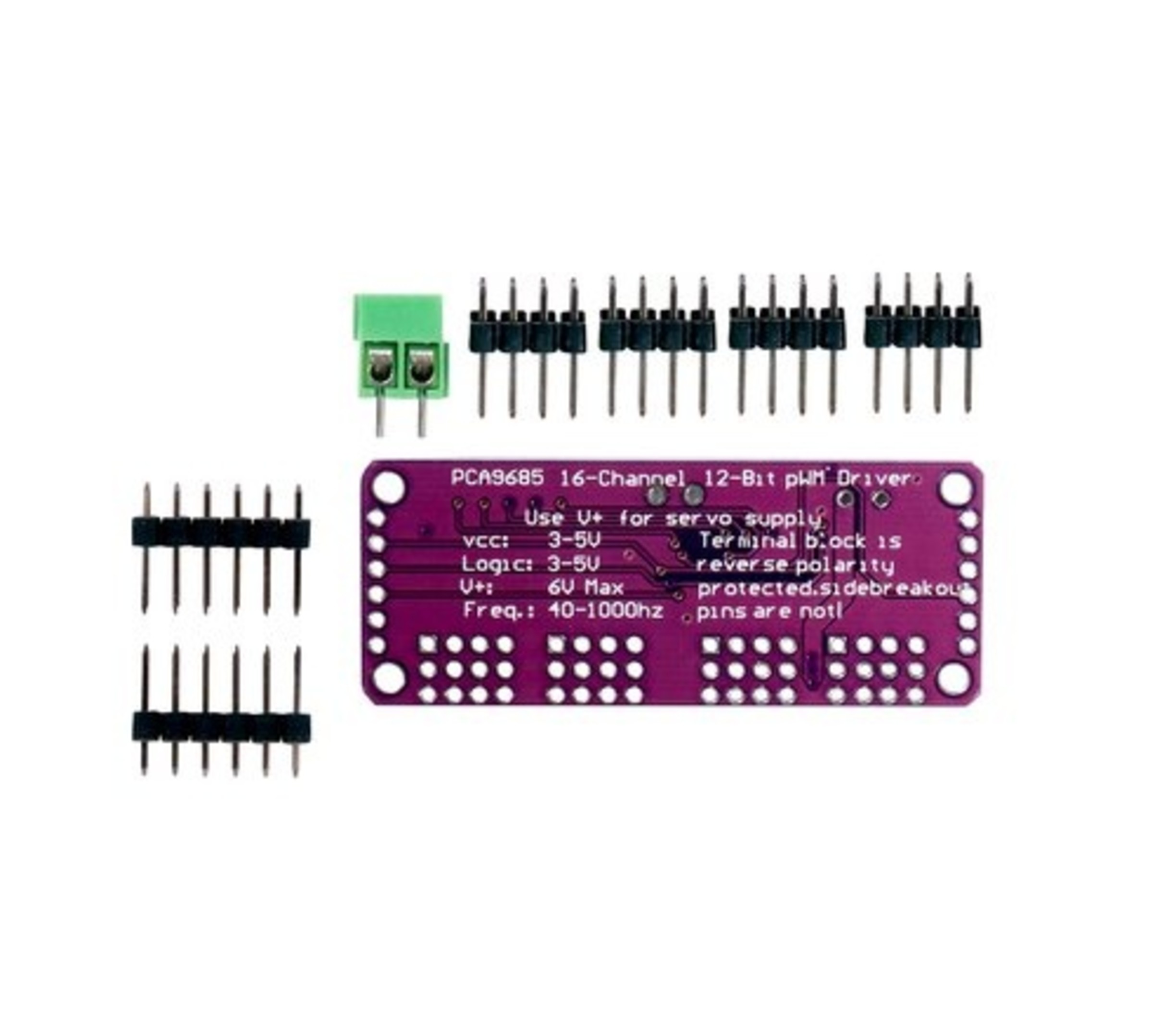 PCA9685 16-Channel 12-bit PWM/Servo Driver I2C interface - Ben's electronics