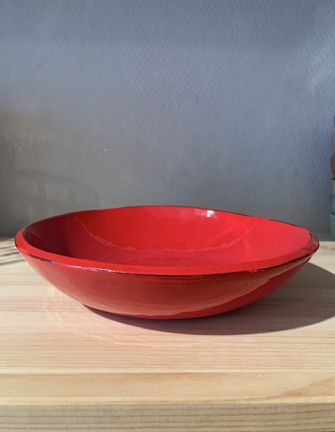 Deep plate Argile red - glazuur aardewerk