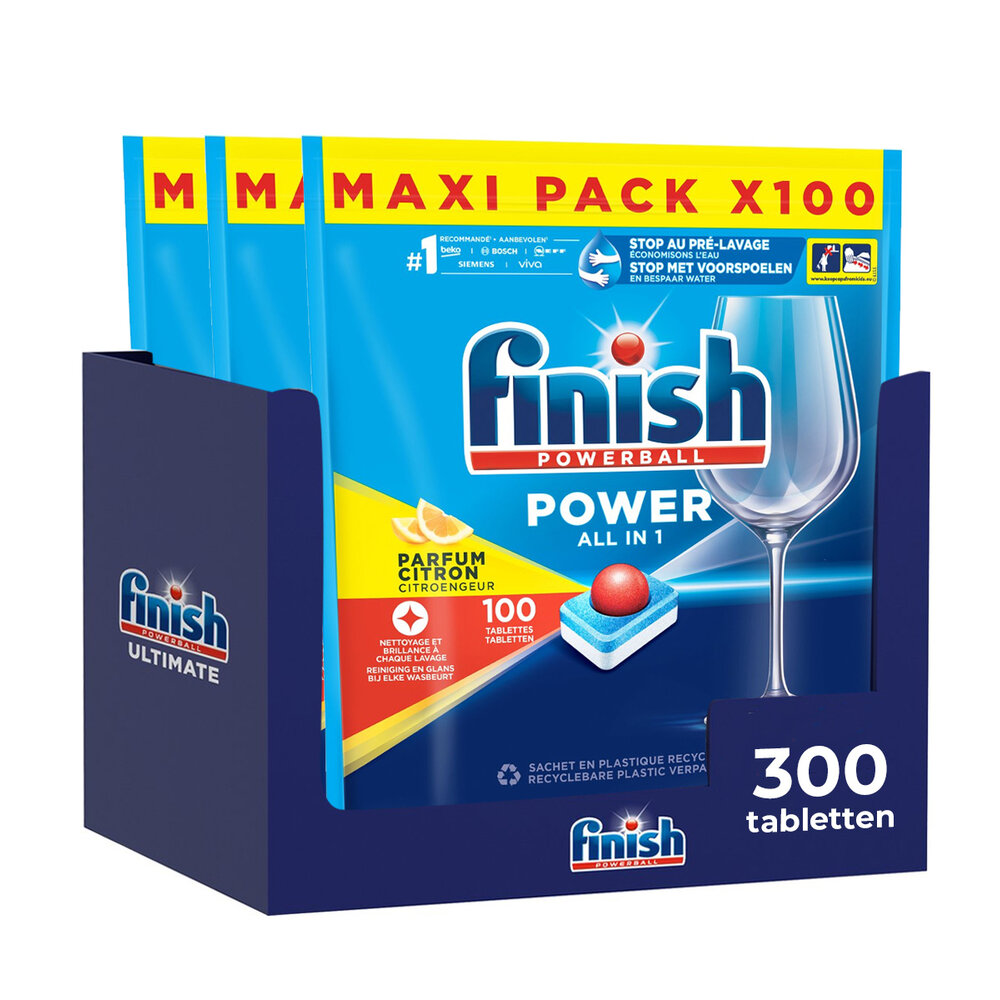Finish Finish Power All in One Regular Vaatwastabletten - 300 Stuks ...