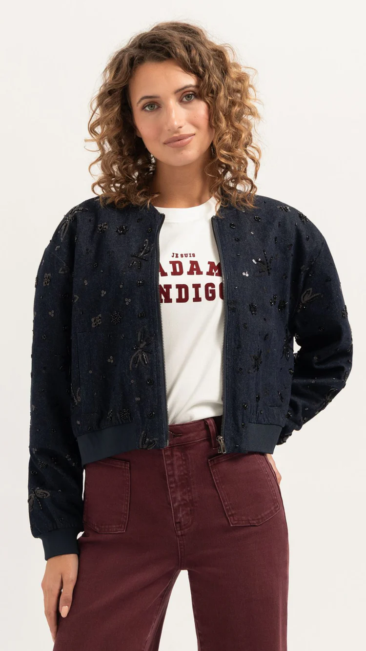 CR0387/BlackSparkle Lola Bomberjacket - Flinth Mode