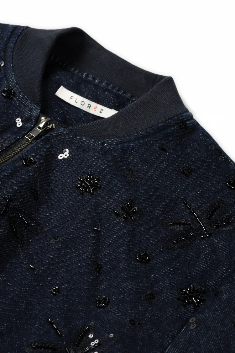 CR0387/BlackSparkle Lola Bomberjacket - Flinth Mode