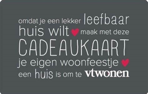 VTwonen Cadeaukaart - gift&card