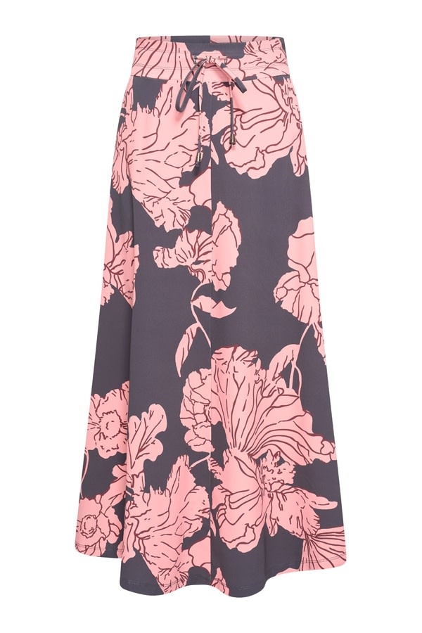 Travel Rok Big Flower Print 202123 Dark Grey Rose - Sam Piace