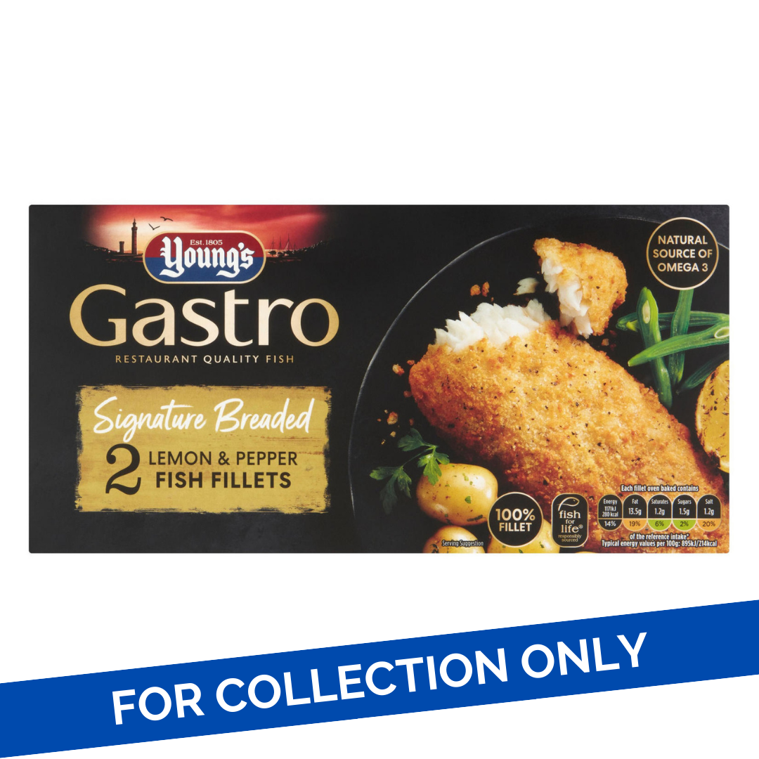 Young's Gastro Signature Breaded 2 Lemon & Pepper Fish Fillets 15 x ...