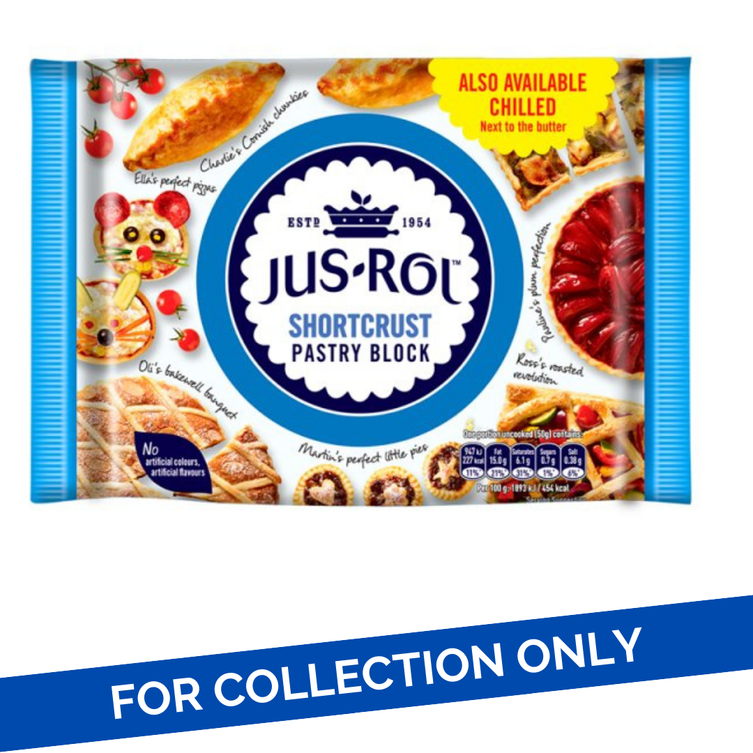 Jus Rol Shortcrust Pastry Block 6x500g - Kellys Wholesale & Distribution
