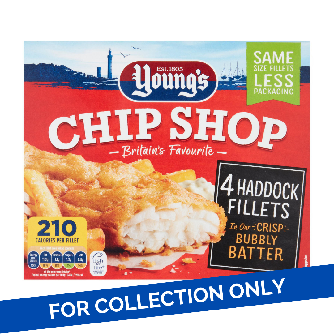 Young's 4pk Chip Shop Haddock Fillets - Kellys Wholesale & Distribution