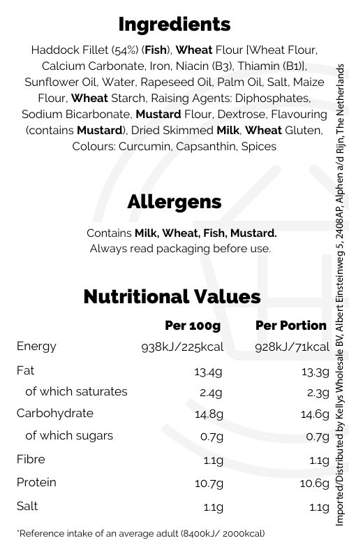 Young's 4pk Chip Shop Haddock Fillets - Kellys Wholesale & Distribution