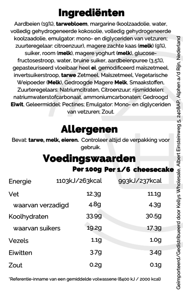 Iceland Strawberry Cheesecake 9 x 540g - Kellys Wholesale & Distribution