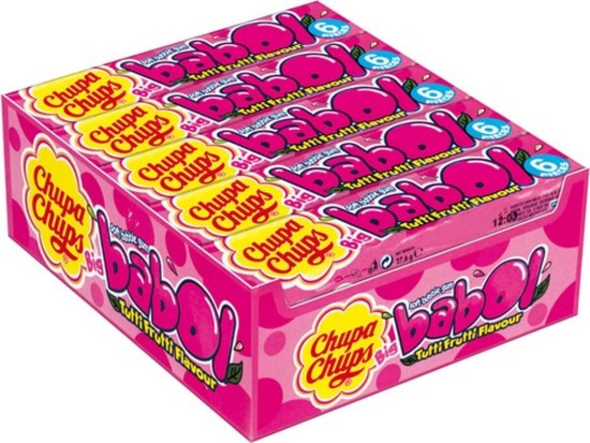 Chupa Chups Big Babol Gum Tutti Frutti 20 x 28g - Kellys Wholesale ...