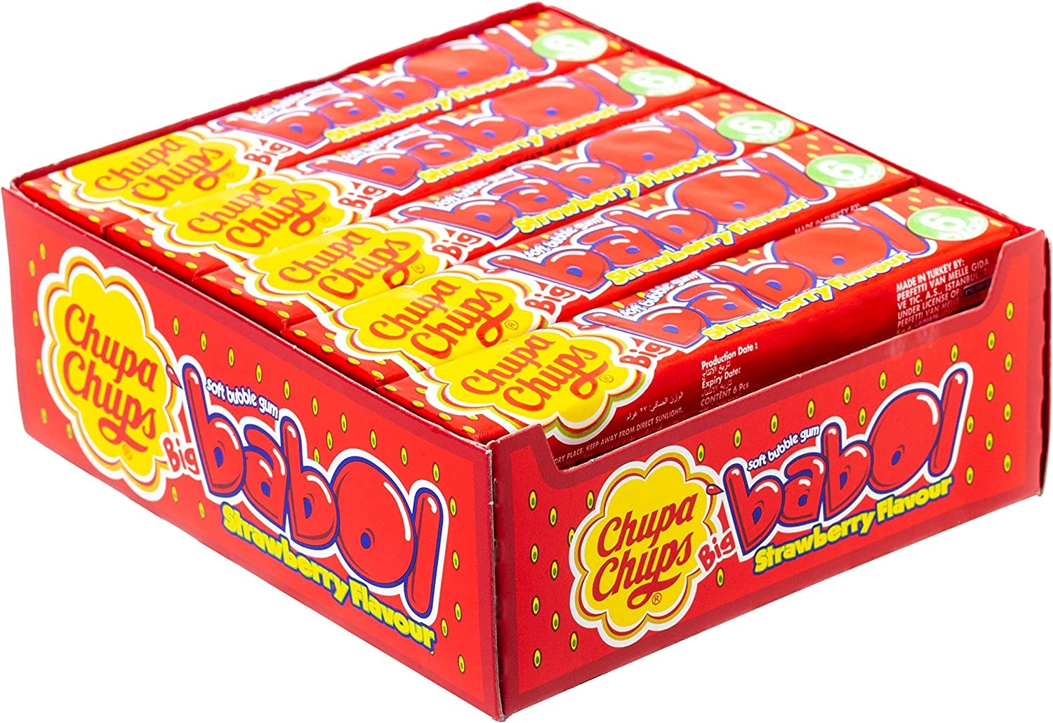 Chupa Chups Big Babol Gum Tutti Strawberry 20 x 28g - Kellys Wholesale & Distribution