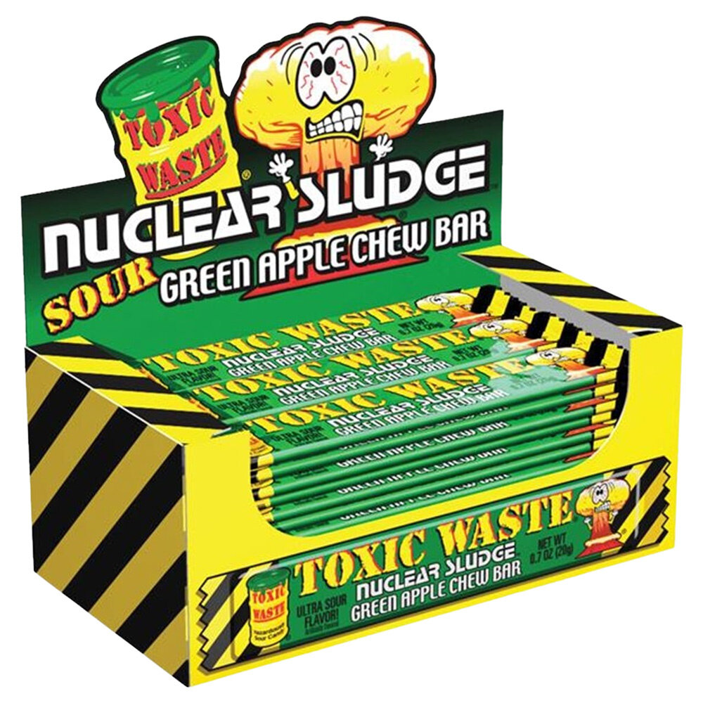Toxic Waste Apple Chew Bar 50x20g - Kellys Wholesale & Distribution