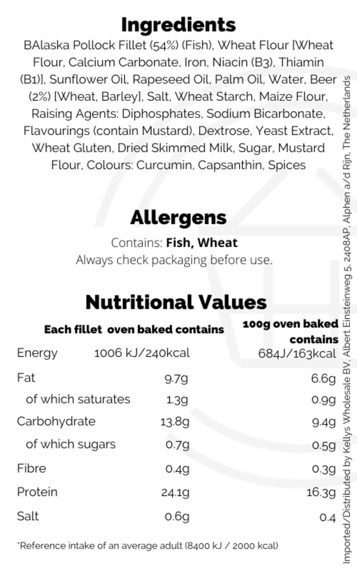 Young's Gastro Tempura Battered 2 Lemon & Herb Basa Fillets 9 x 310g ...