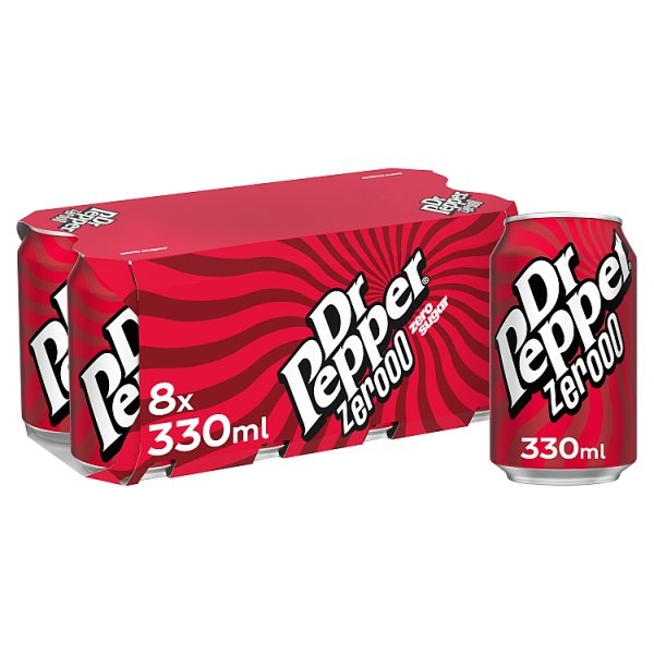Dr Pepper Zero 8pk 3x8x330mml - Kellys Wholesale & Distribution