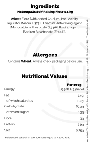 McDougalls Self Raising Flour 10x1.1kg | British Baking - Kellys ...