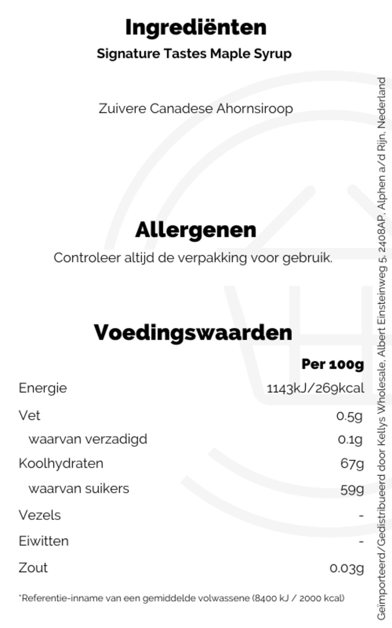 Signature Maple Syrup 12x332g - Kellys Wholesale & Distribution