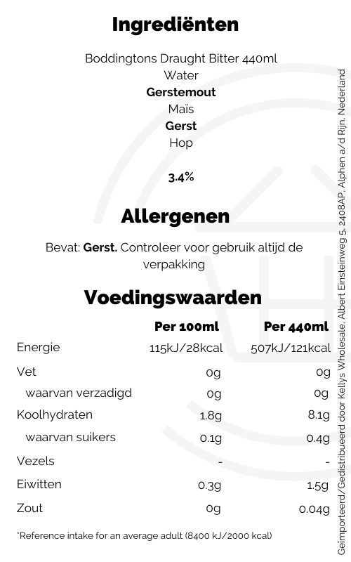 Boddingtons Draught ABV3.5% 6x4x440ml | British Beer & Cider - Kellys ...