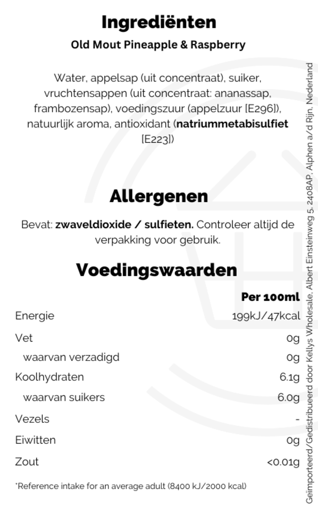 Old Mout Pineapple & Raspberry ABV 4% 1x10x330ml | Britse Cider ...