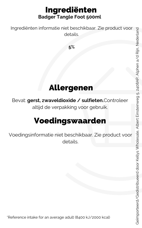 Badger Tangle Foot Abv 5% 8X500Ml - Kellys Wholesale & Distribution