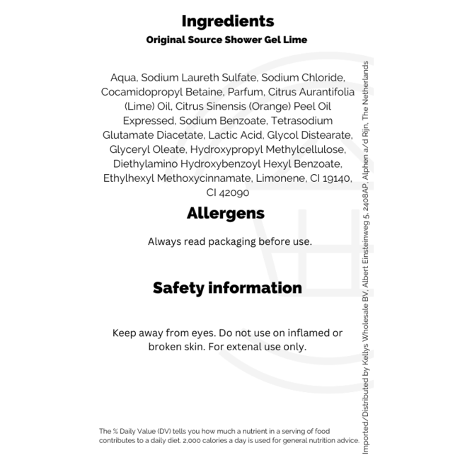 Original Source Shower Gel Lime 6x250ml - Kellys Wholesale & Distribution