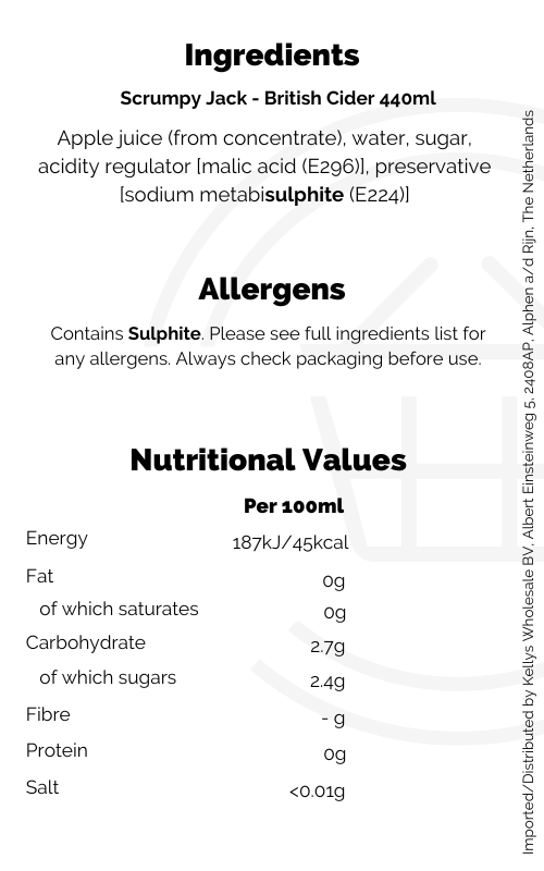 Scrumpy Jack ABV6% 6x4x440ml | British Ciders & Beer Selection - Kellys ...