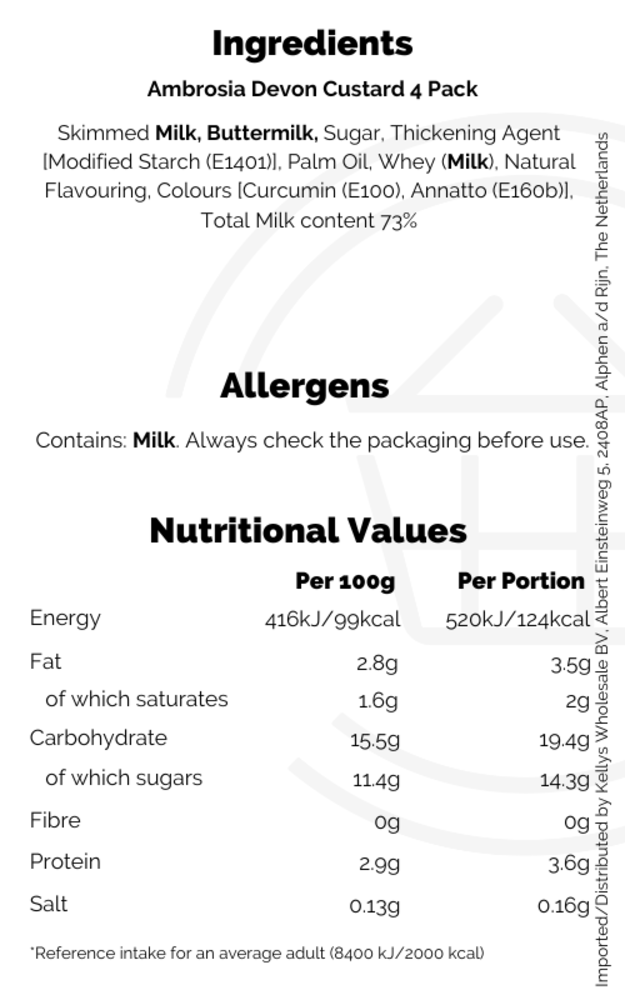 Ambrosia Devon Custard Pots 3x4x125g | Brits Bakken - Kellys Wholesale