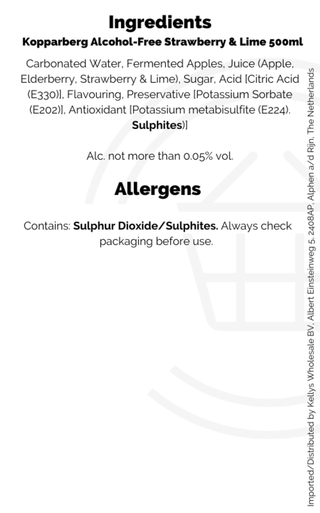 Kopparberg Alcohol Free Strawberry & Lime 8x500ml - Kellys Wholesale ...