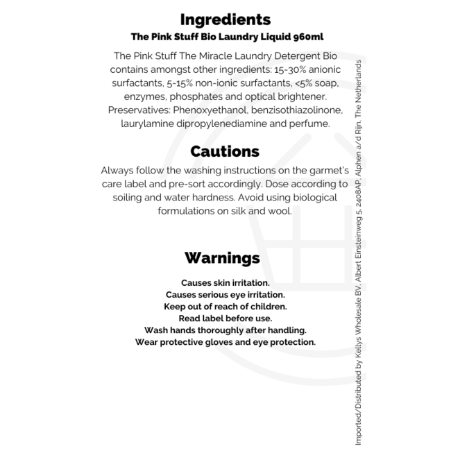 The Pink Stuff Bio Laundry Detergent 8x960ml - Kellys Wholesale ...