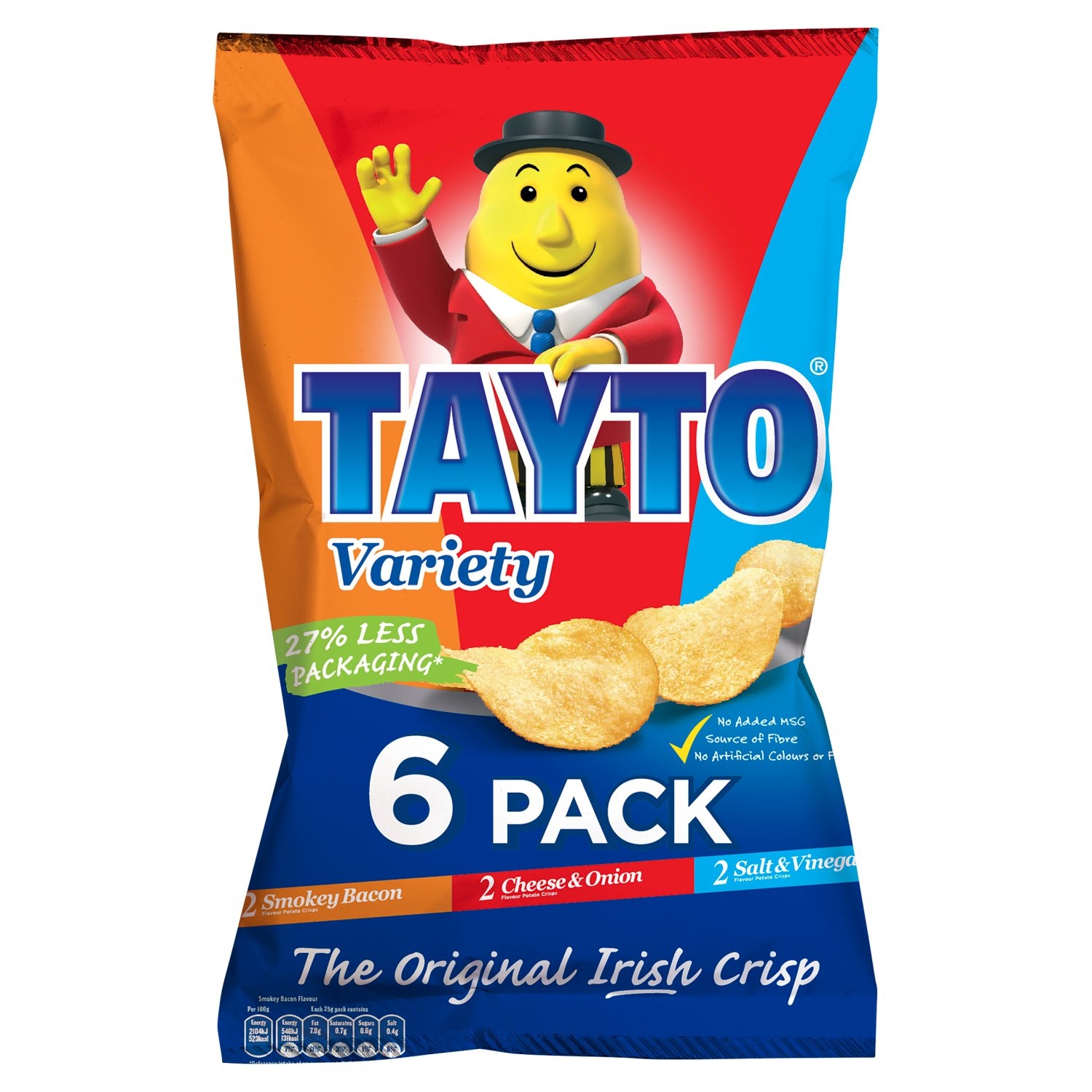 Tayto Variety Crisps 6pk 24x25g - Kellys Wholesale & Distribution