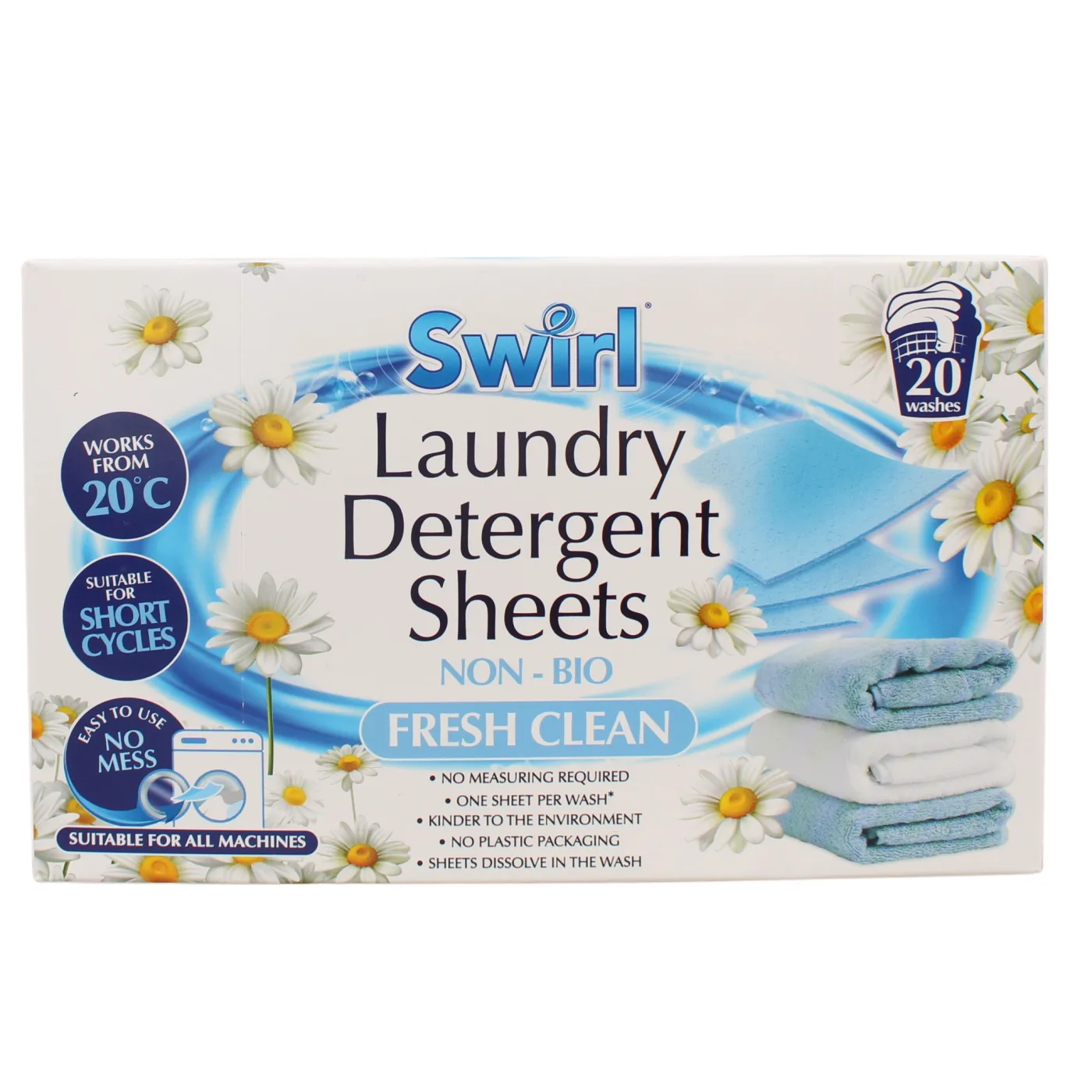 Swirl Laundry Detergent Sheets Fresh Clean 14x20pk - Kellys Wholesale ...