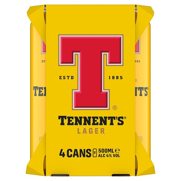 Tennents Lager 4Pk Abv 4% 6x4x500ml (24units) | British Beer Selection ...