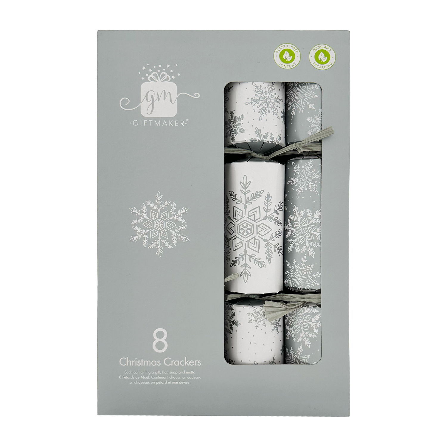 Silver & White 12x(8x12'') Christmas Crackers - Kellys Wholesale ...