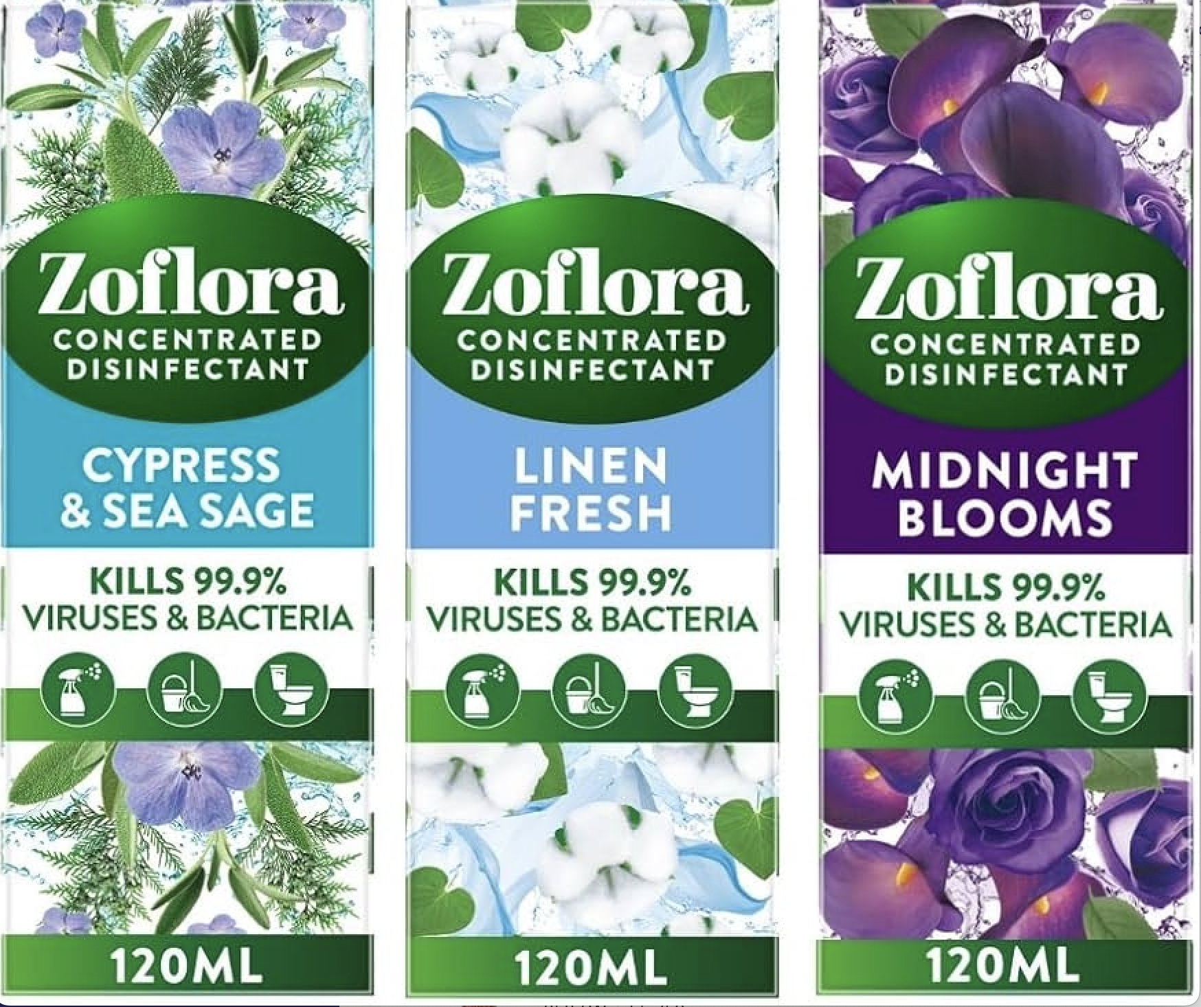 Zoflora Disinfect Assortment 12x120ml | British Cleaning Products ...