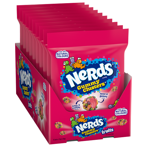 Nerds Gummy Clusters Pouch 10x113g | USA | American Candy - Kellys ...