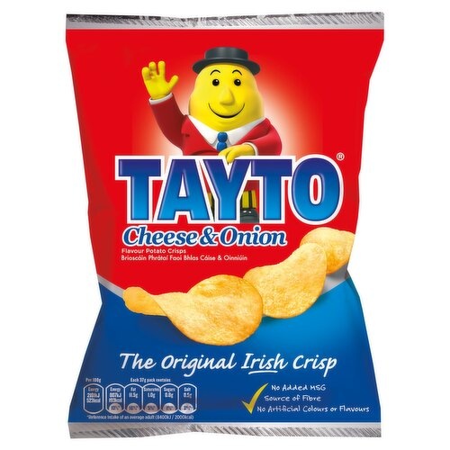 Tayto Cheese & Onion Crisps 50x35g | Irish Crisps - Kellys Wholesale ...