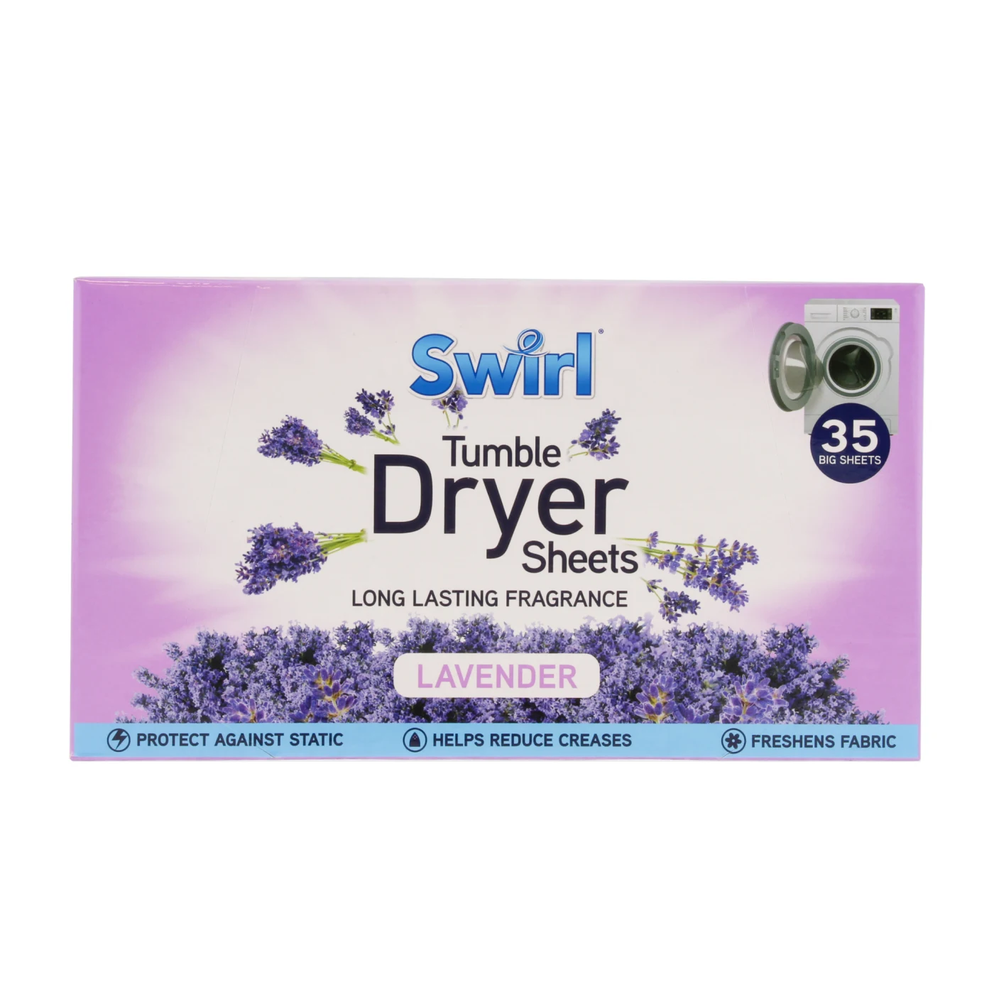 Swirl Dryer Sheets Lavender 20x35pk - Kellys Wholesale & Distribution