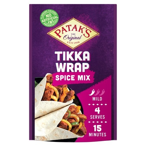 Pataks Tikka Wrap Spice Mix 18x25g - Kellys Wholesale & Distribution