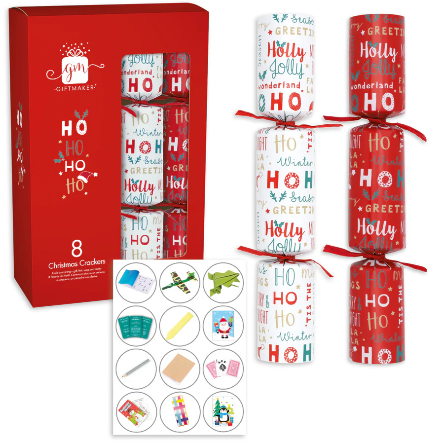 Giftmaker Crackers 'Hohoho text' 12x (8x12") | Christmas Selection ...