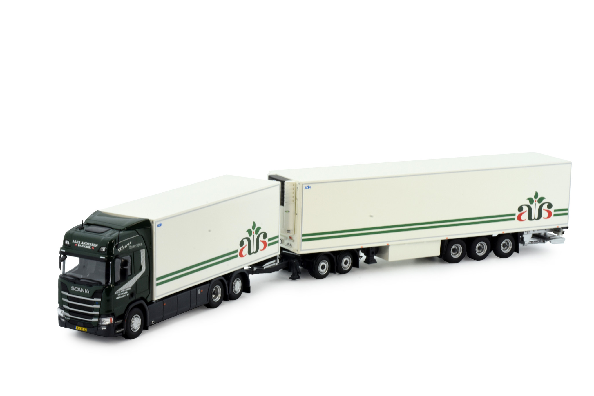 Tekno Scania Next Gen R-serie Highline motorwagen met dolly en 3-assig ...